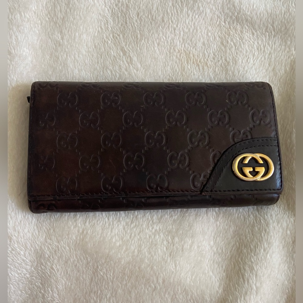 Gucci Guccissima Gg Large Embossed Bi-Fold Leather Co… - Gem